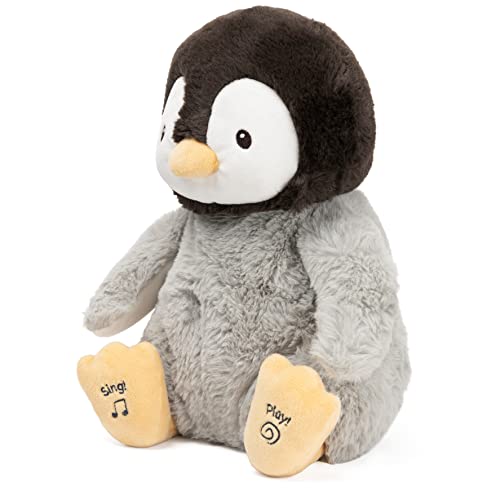 GUND Baby Animated Kissy The Penguin Plush, Singing Stuffed Animal Baby Toy for Ages 0 and Up, Black/White/Grey, 12"
