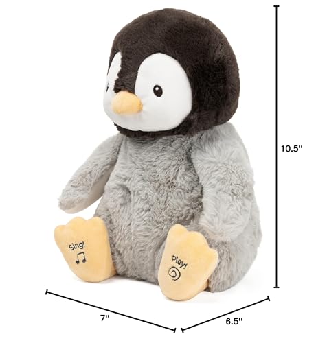 GUND Baby Animated Kissy The Penguin Plush, Singing Stuffed Animal Baby Toy for Ages 0 and Up, Black/White/Grey, 12"