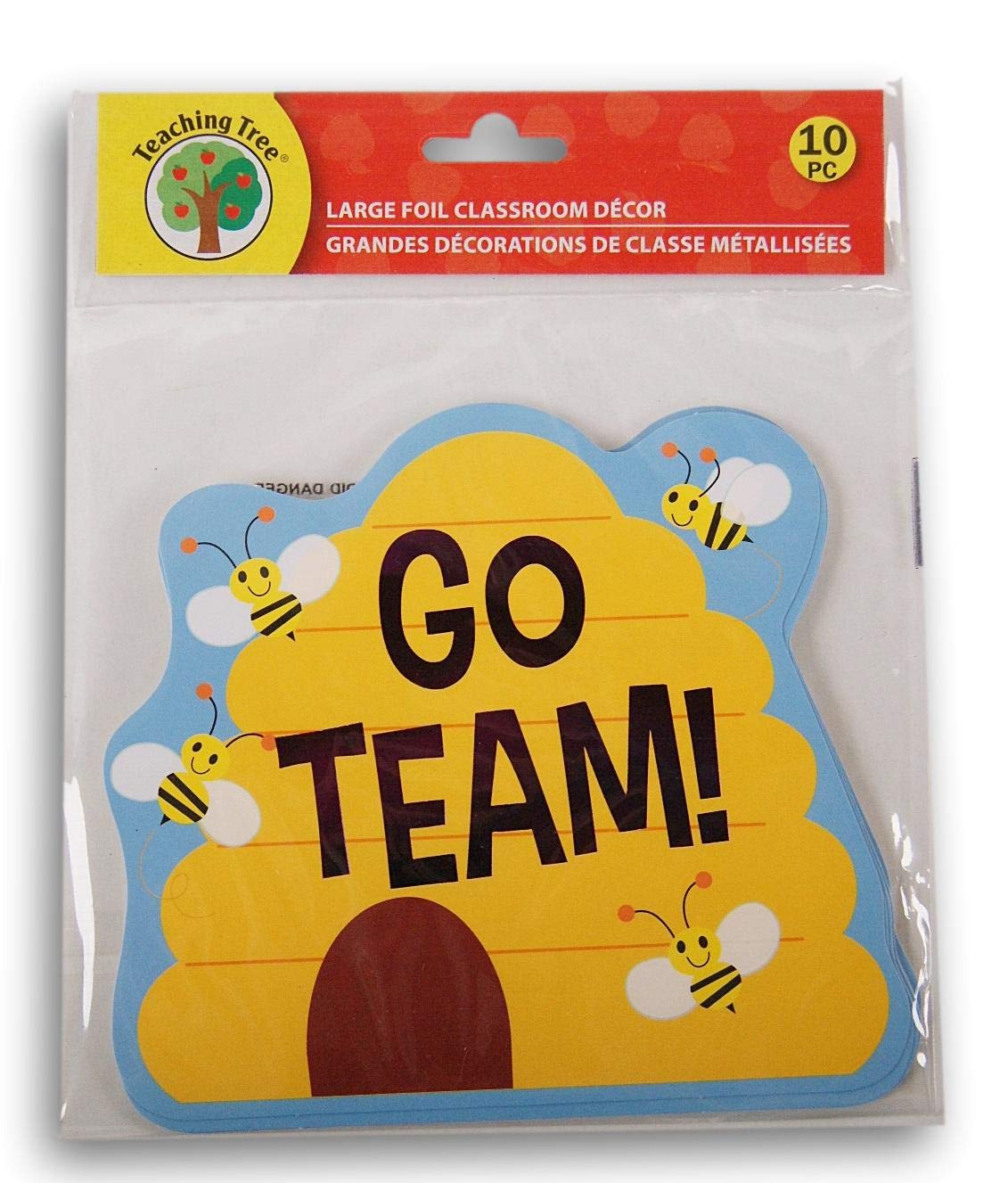 Foil Beehive ''Go Team!'' Classroom Decor Paper Cut-Outs - 10 Count