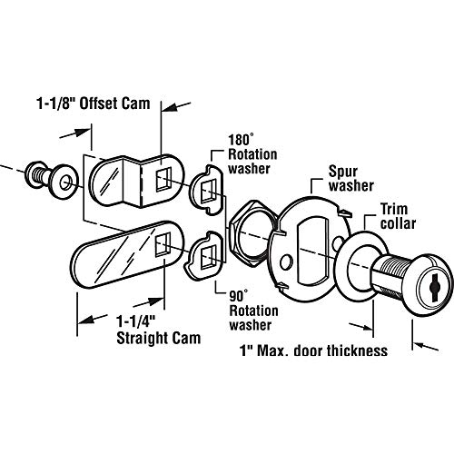 Prime-Line MP4543S Mailbox Lock, 1-3/8 in, Diecast Construction, Nickel Plated Finish, Keyed Alike, (single pack)