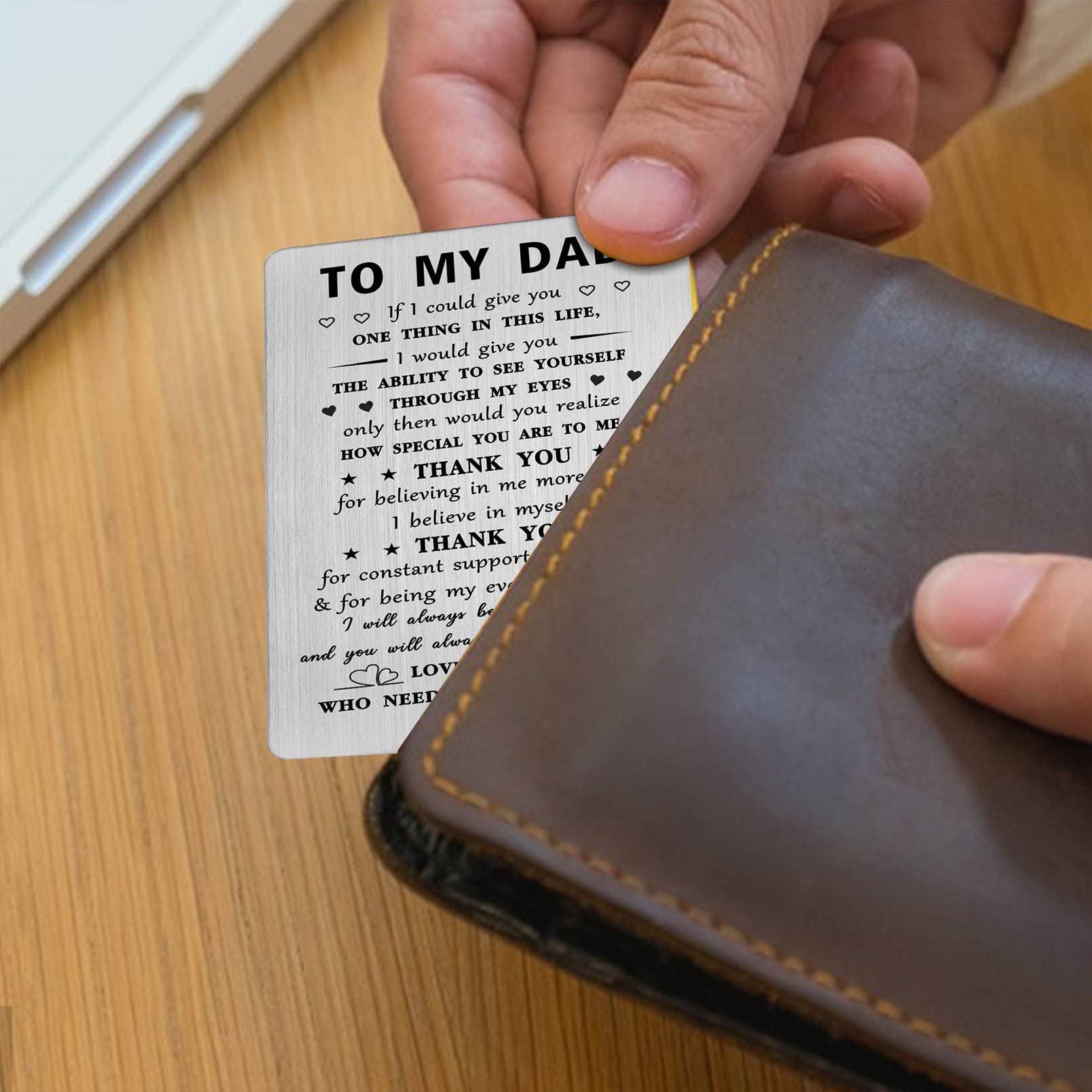Mataly Dad Birthday Gifts - Dad Christmas Gifts from Son - Dad Wallet Card, Dad Birthday Decorations, Christmas