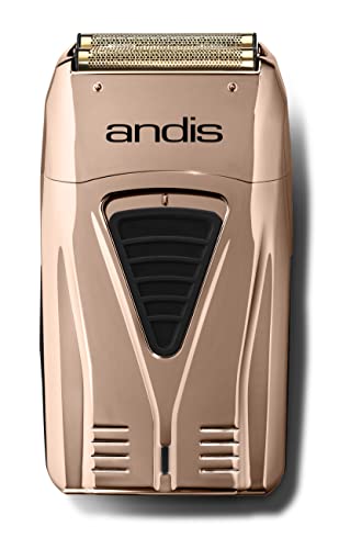 Andis 17220 Pro Foil Lithium Plus Titanium Foil Shaver, Cord/Cordless - Professional Turbocharged Foil Cordless Menâs Shaver with USB Charger - Copper