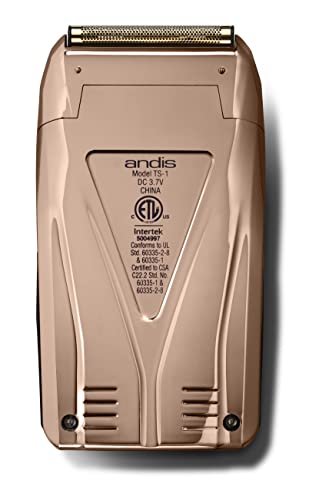 Andis 17220 Pro Foil Lithium Plus Titanium Foil Shaver, Cord/Cordless - Professional Turbocharged Foil Cordless Men’s Shaver with USB Charger - Copper