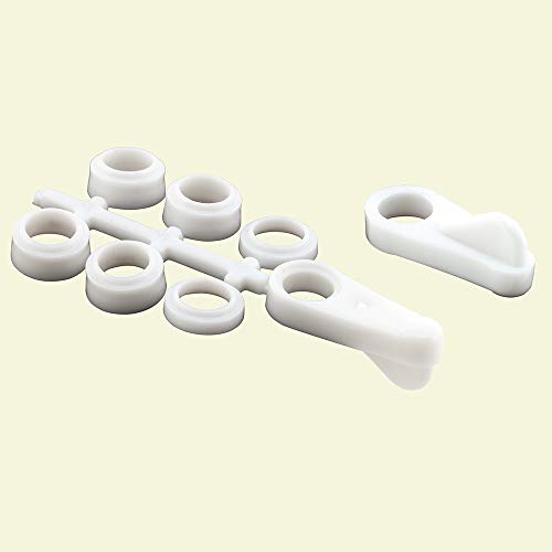 Prime-Line L 5924 Universal Screen Clips, Flush To 7/16 inches, Plastic Construction, White In Color, Stackable Height-Adjustment Rings, Pack of 4