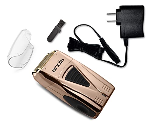 Andis 17220 Pro Foil Lithium Plus Titanium Foil Shaver, Cord/Cordless - Professional Turbocharged Foil Cordless Men’s Shaver with USB Charger - Copper