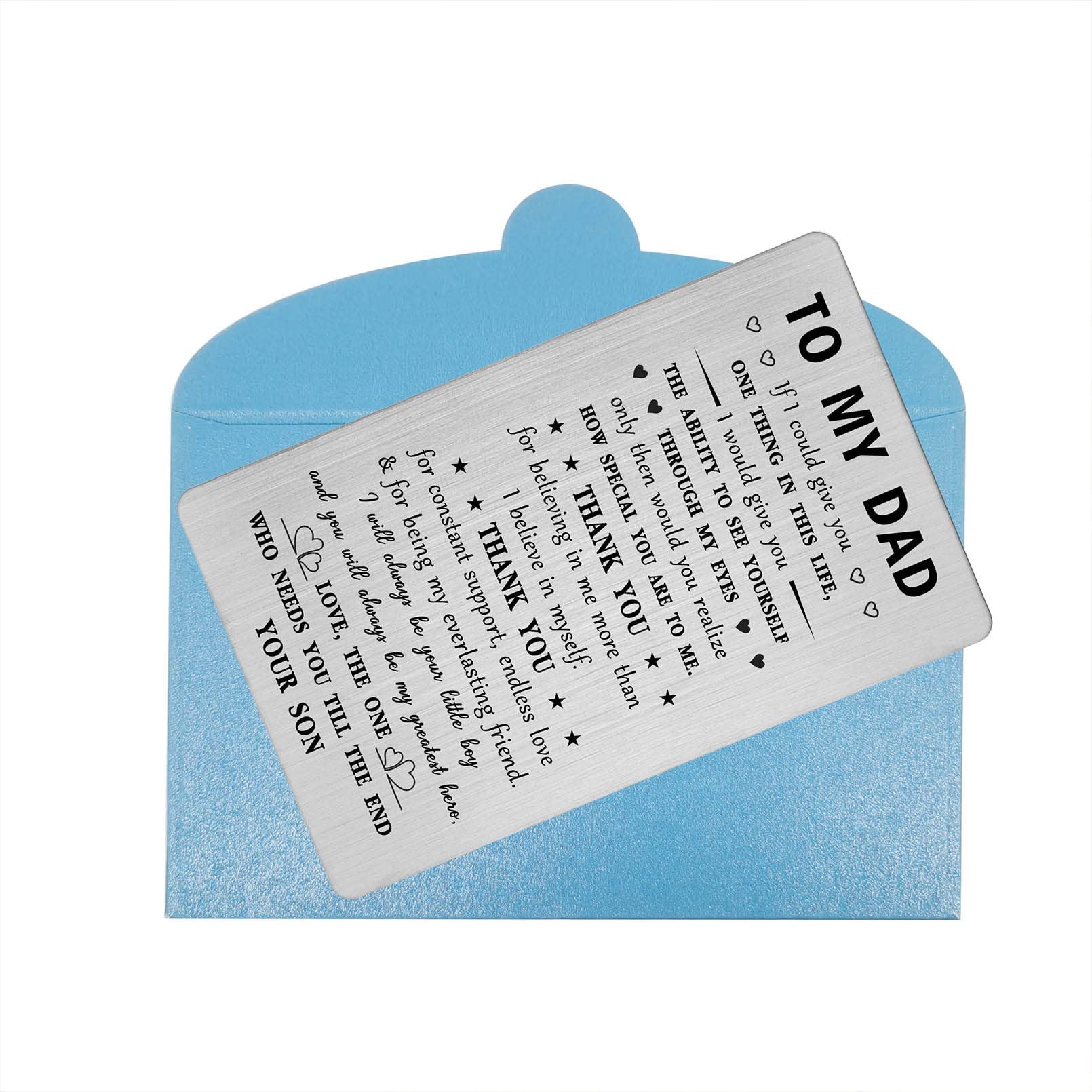 Mataly Dad Birthday Gifts - Dad Christmas Gifts from Son - Dad Wallet Card, Dad Birthday Decorations, Christmas