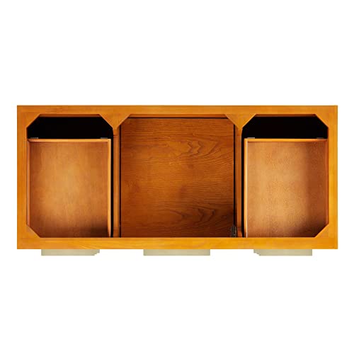 Signature Hardware 953672-48-RUMB-8 DITA 48" Wall Mounted Single Basin Vanity Set with Poplar Cabinet, Quartz Vanity Top, and Undermount Sink