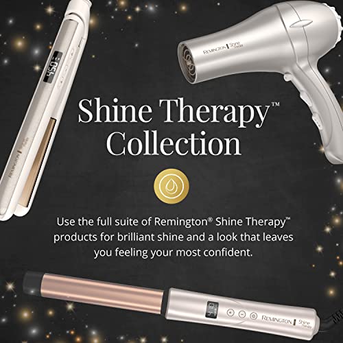 REMINGTON Shine Therapy Argan Oil & Keratin Infused 1 Inch Straight Barrel Curling Wand for Loose Waves, Includes Heat Glove