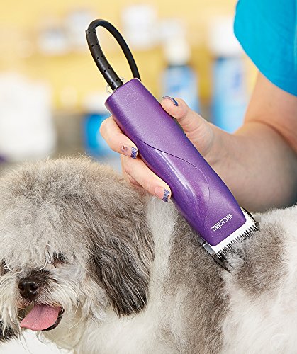 Andis 21420 EasyClip Pro-Animal 7-Piece Detachable Blade Clipper Kit, Animal/Dog Grooming, Purple MBG-2