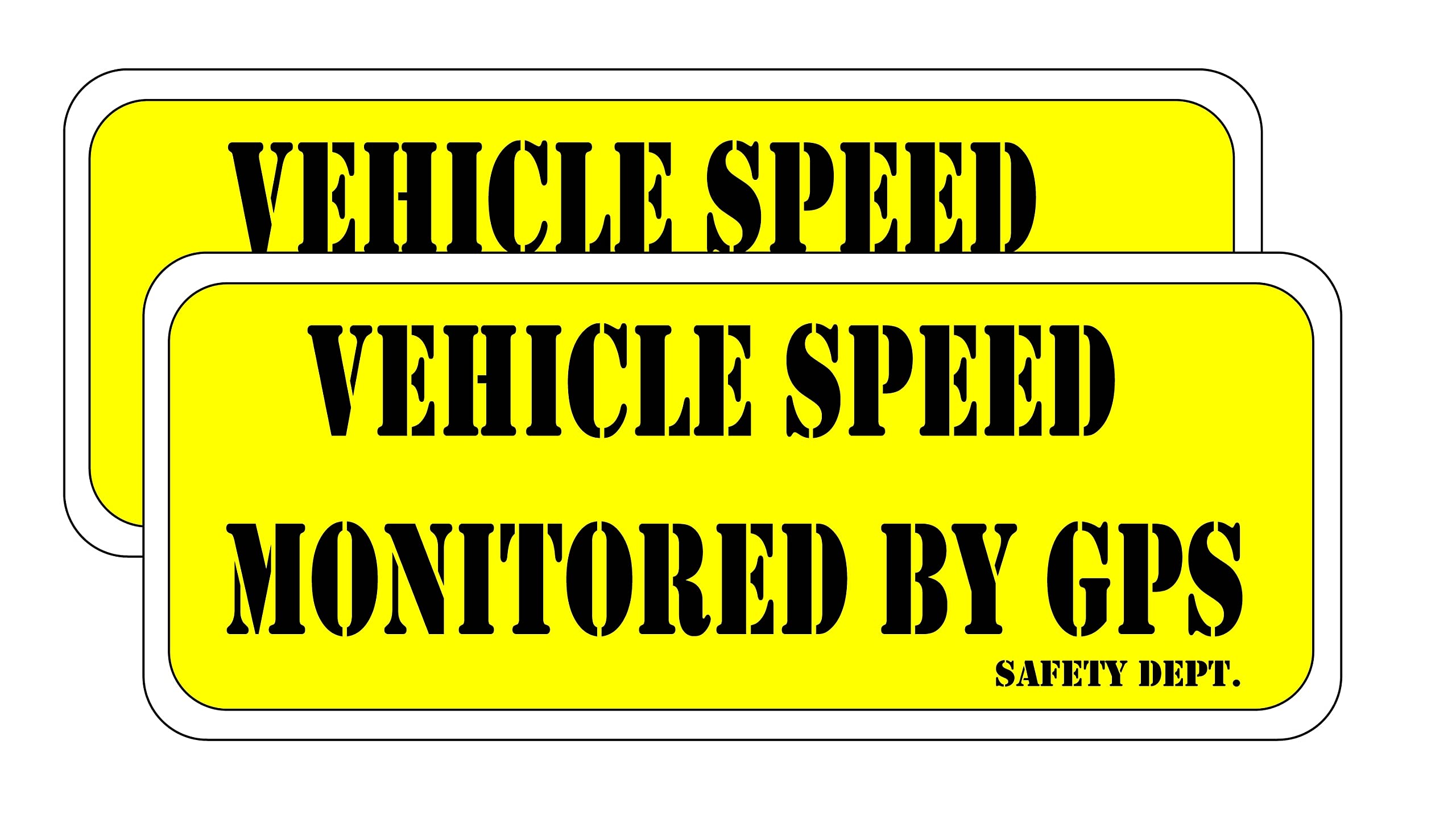(2) Vehicle Speed Monitored by GPS Sticker Decal 3.5x8" p186 (2) Stickers