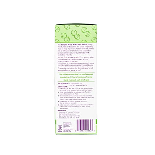 Boogie Micro-Mist Inhaler Saline Spray 1.7oz Unscented - Pack of 1