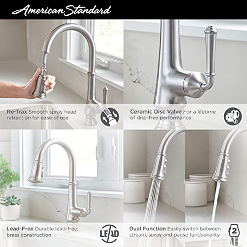 American Standard 4279300.013 Delancey Pull-Down Kitchen Pn, Polished Nickel