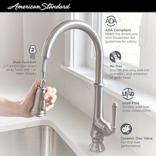 American Standard 4279300.013 Delancey Pull-Down Kitchen Pn, Polished Nickel