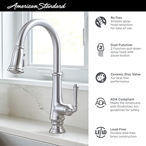 American Standard 4279300.013 Delancey Pull-Down Kitchen Pn, Polished Nickel