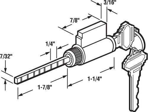 Prime-Line E 2103 Cylinder Lock, 1-1/4 inch, Schlage Shaped Keys (Single Pack)