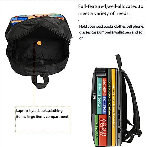 Soccer Star Bookbag Neymar Jr Graphic Backpack Canvas Daypack,Lightweight Travel Bag with Adjustable Straps