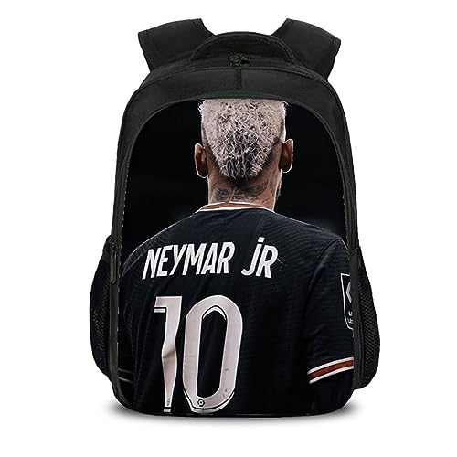 Soccer Star Bookbag Neymar Jr Graphic Backpack Canvas Daypack,Lightweight Travel Bag with Adjustable Straps