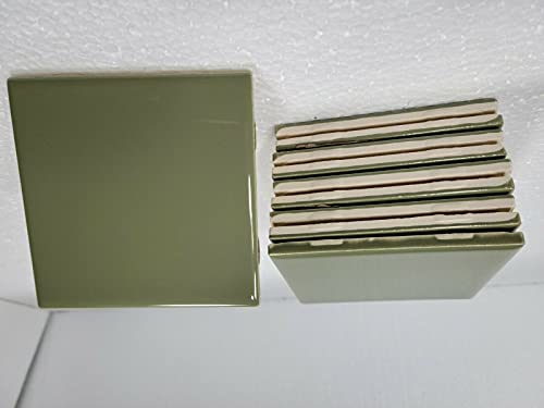 Daltile, Avocado Green Ceramic Tile 4.25 in Shower Bathroom Kitchen Backsplash Mosaic Subway Square 4x4 Boxes 10 Piece Packs
