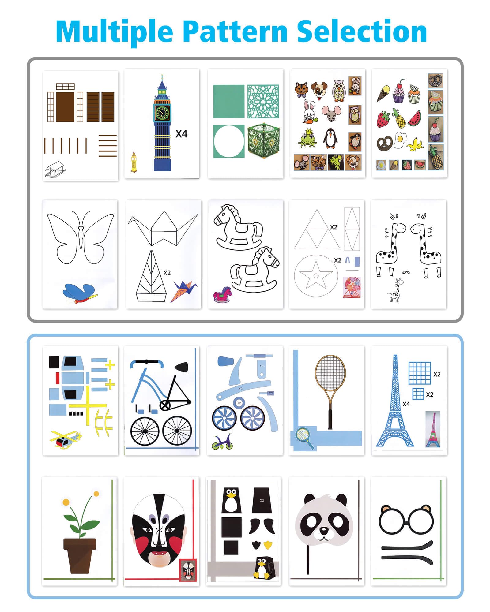 3D Pen Printing Drawing Book, Reusable Colored 40 Pattern Thick Paper Templates with Two Clear Plate, 3D Painting Graffiti Stencils for Kids DIY Gifts, Vomika (Good Time)