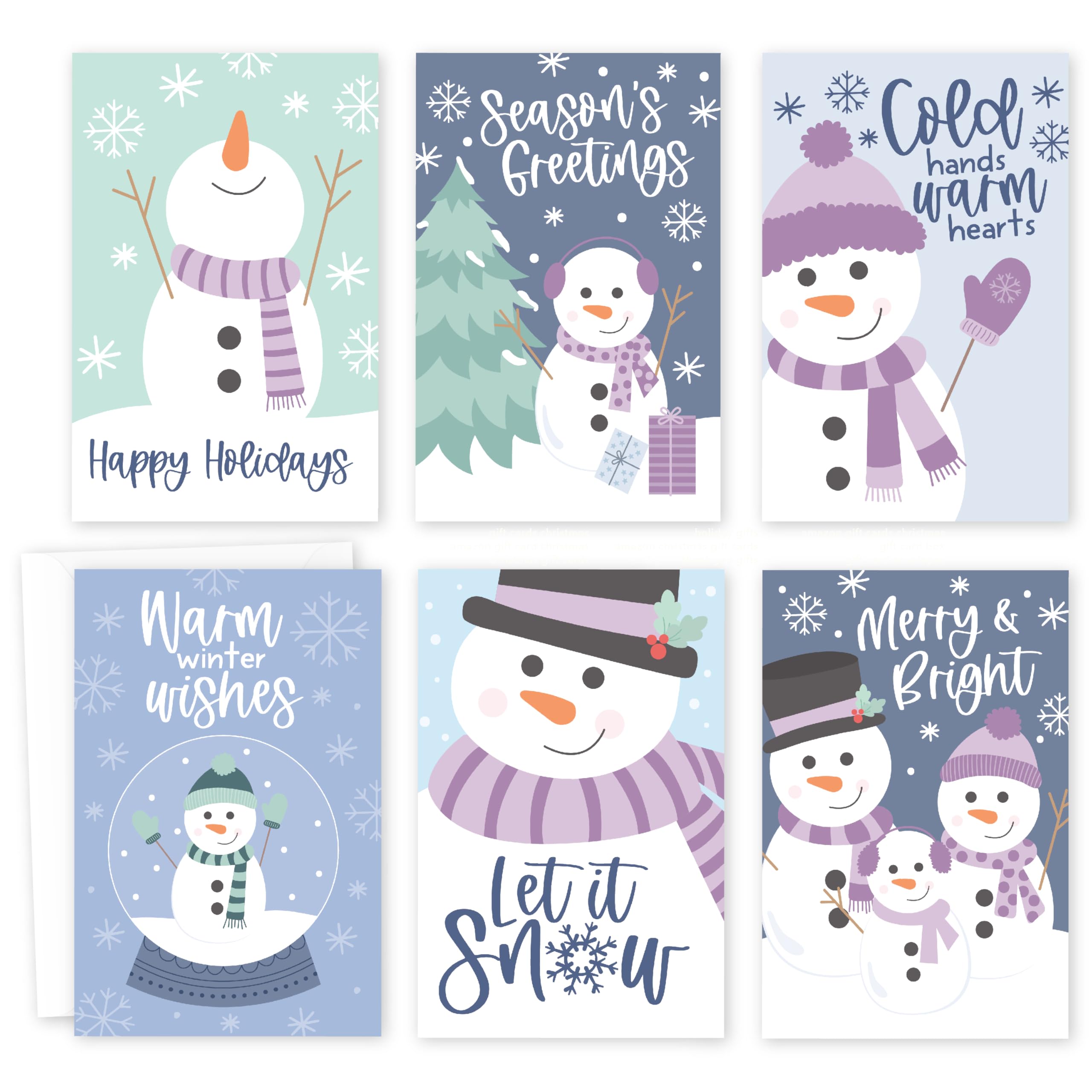 Hadley Designs 24 Christmas Cards with Envelopes - Blank Holiday Cards with Envelopes for Family, Friends & Business, Made in the USA (Snowman)