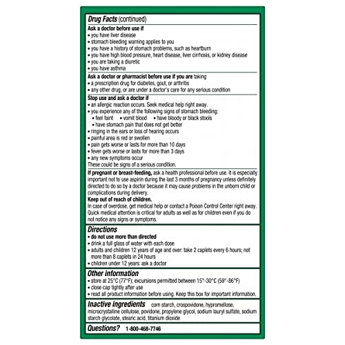 Excedrin Extra Strength Pain Relief Caplets For Headache Relief, Temporarily Relieves Minor Aches And Pains Due To Headache - 200 Count