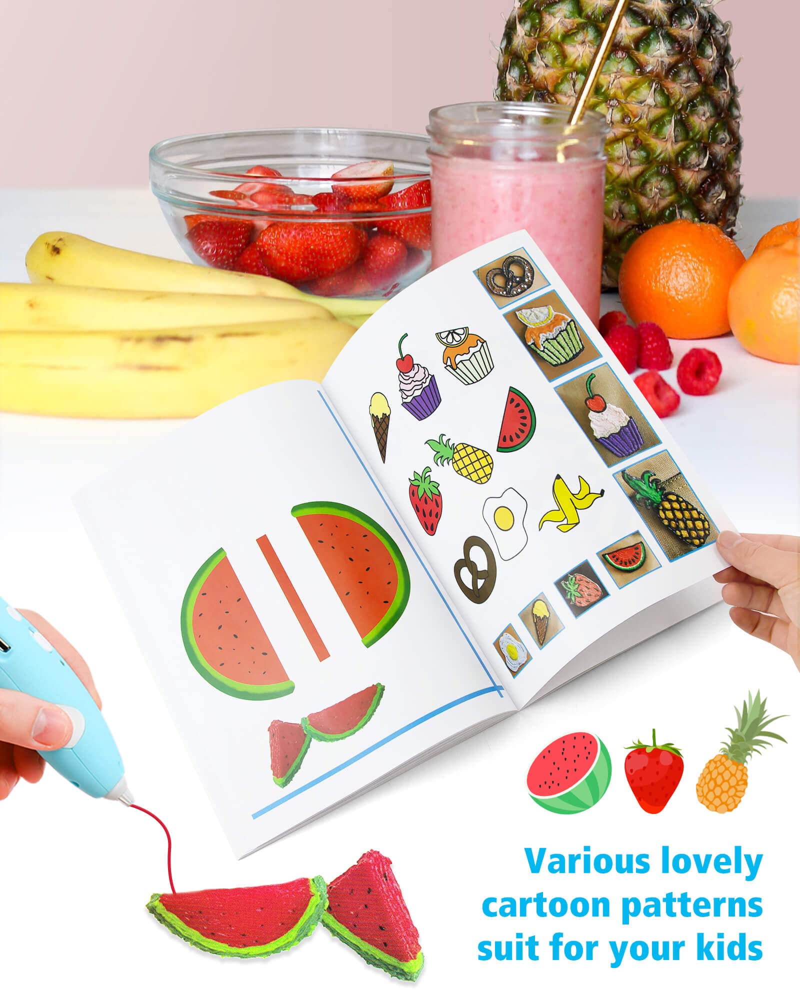 3D Pen Printing Drawing Book, Reusable Colored 40 Pattern Thick Paper Templates with Two Clear Plate, 3D Painting Graffiti Stencils for Kids DIY Gifts, Vomika (Good Time)