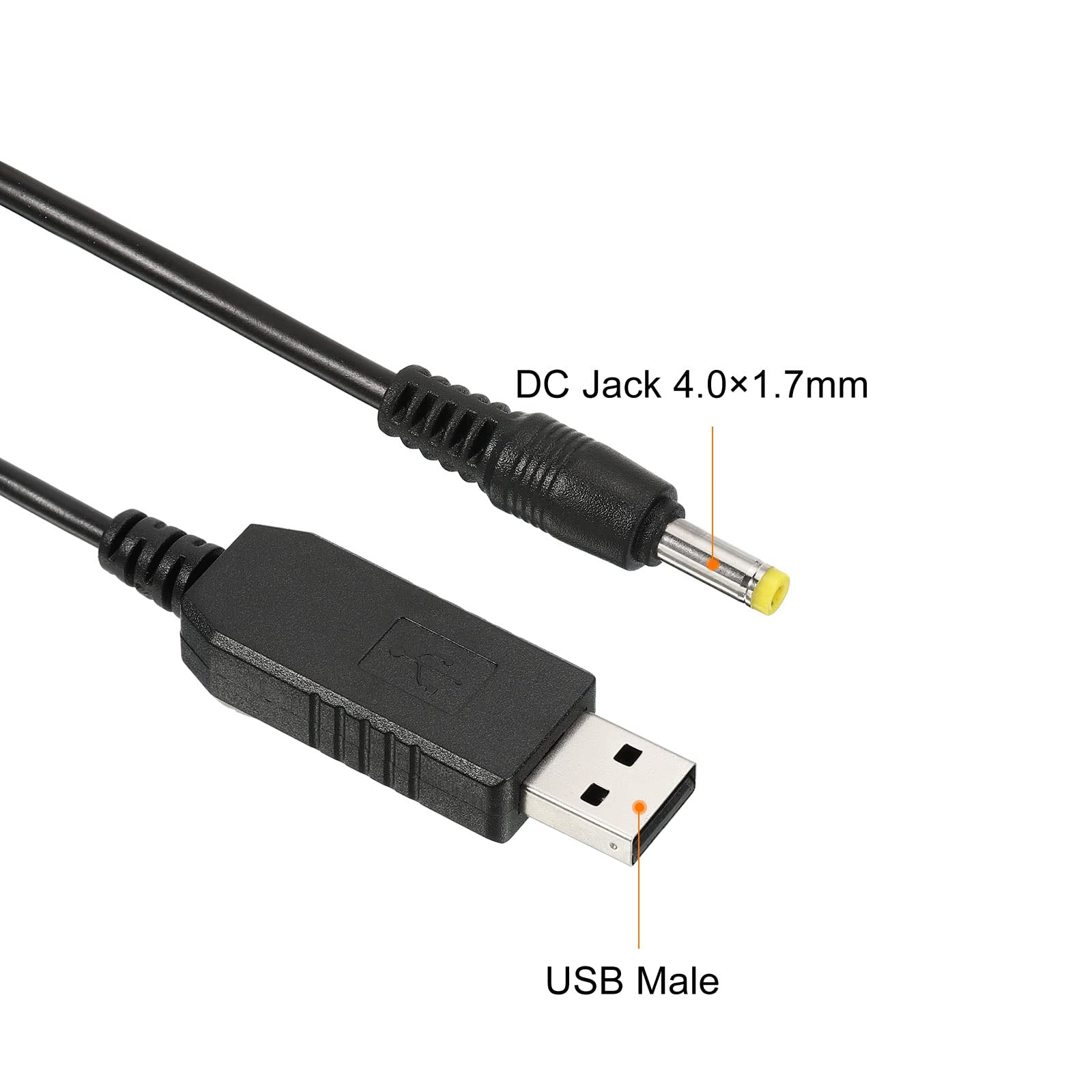 PATIKIL 6W 0.5A USB Step Up Voltage Converter, DC 5V to DC 12V Power Supply Adapter Jack 4.0x1.7mm Cable for Router LED Lamp Speakers