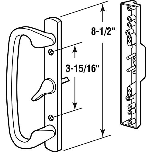 Prime-Line C 1270 Sliding Door Handle Set, Mortise Style, White