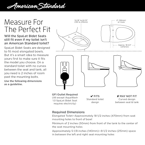 American Standard 8012A60GRC-020 Advanced Clean 2.5 SpaLet Bidet Seat with Remote Control, White