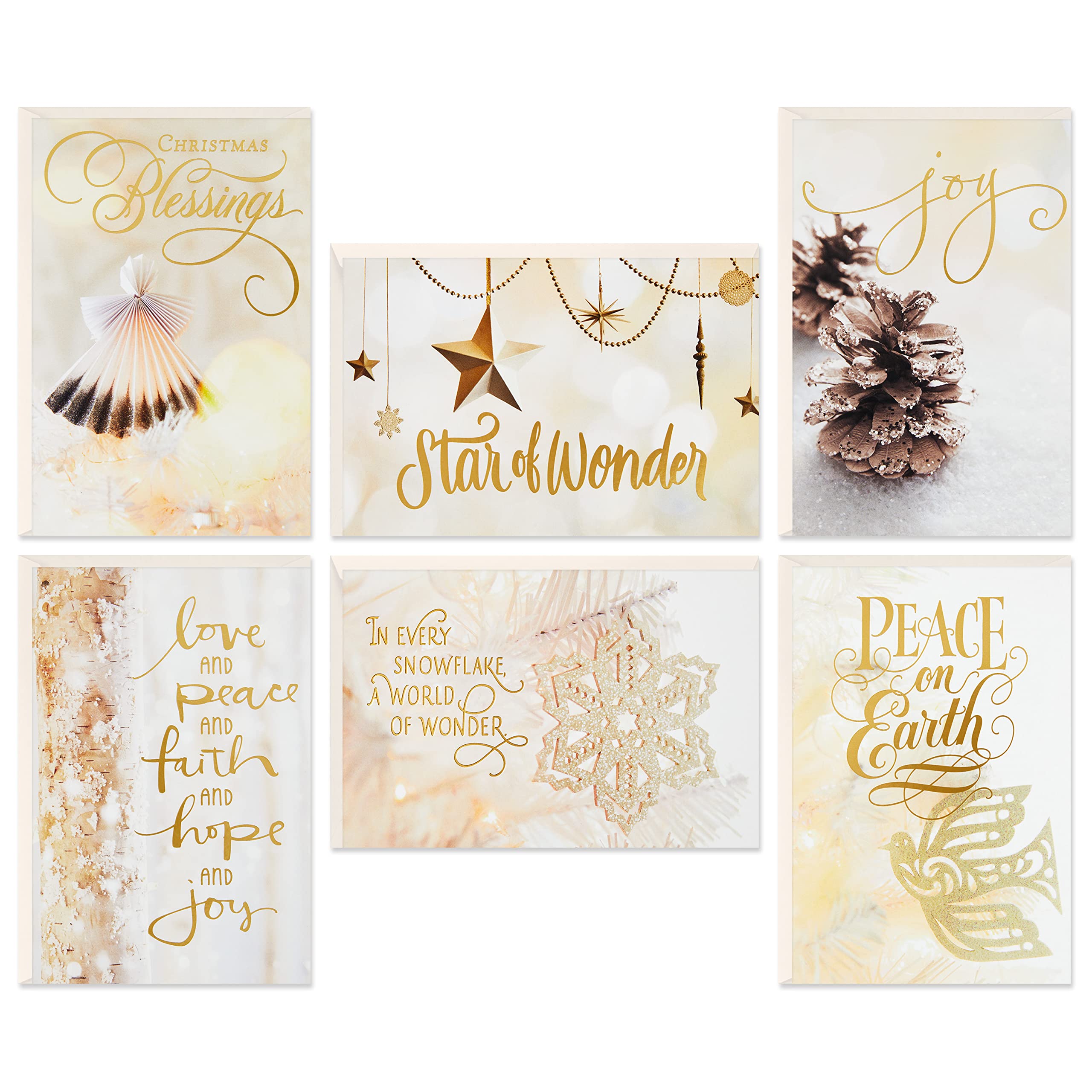 Hallmark Boxed Religious Christmas Cards Assortment, Christmas Blessings (6 Designs, 24 Cards with Envelopes)