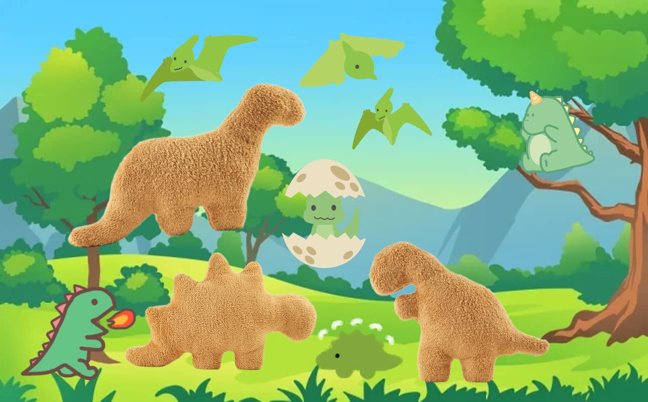 YAUYUOO Rainbow Family Plush Dino Pillow Plush Gift Ideas for Boys and Girls (Yellow)