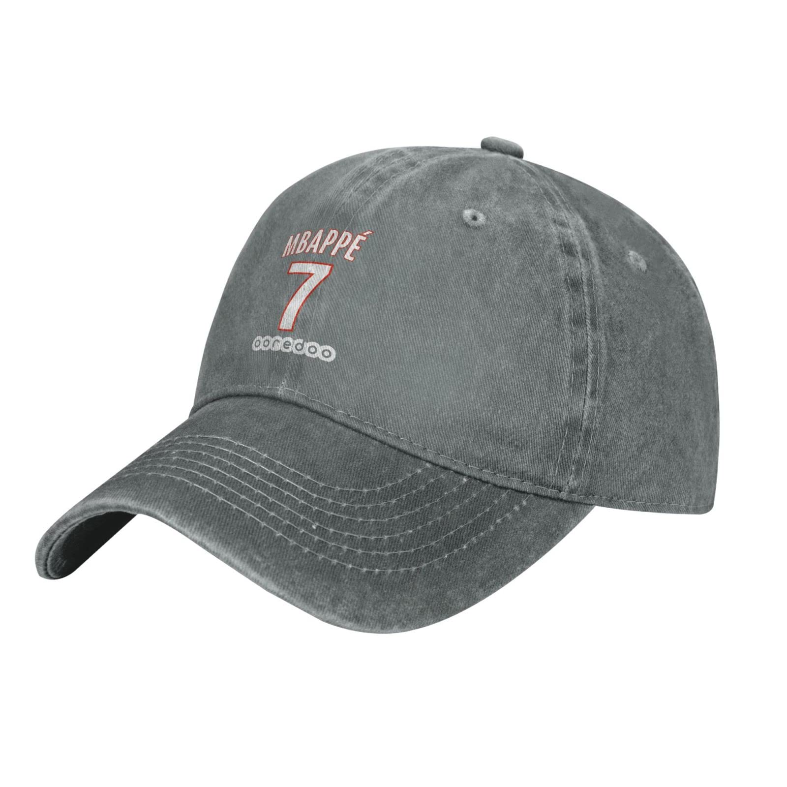 Paris PSG #7 Mbappe 2021 3D Printing Snapback Baseball Cap Casquette Dad Hat Gift for Men Women Gray