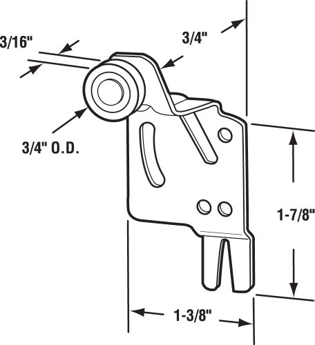 Prime-Line N 6628 Closet Door Roller, Front, 3/4 Inch Offset, 3/4 Inch Nylon Roller, fits Atlas Doors (2 Pack)