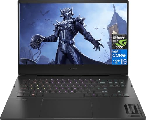 HP 2023 Newest OMEN Gaming Laptop, 16.1" QHD 165Hz Display, Intel Core i9-12900H(14-core), NVIDIA GEFORCE RTX 3060, 16GB DDR5 RAM, 1TB SSD, Wi-Fi 6E, Bluetooth, Backlit Keyboard, Windows 11 Home