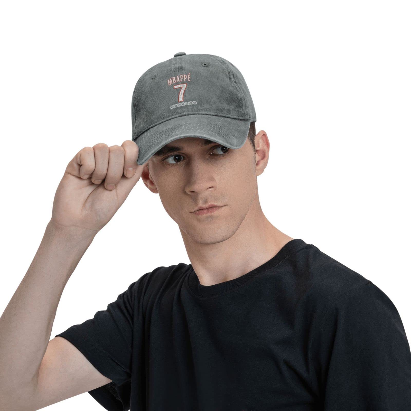 Paris PSG #7 Mbappe 2021 3D Printing Snapback Baseball Cap Casquette Dad Hat Gift for Men Women Gray