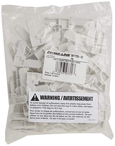 Prime-Line MP7729-50 Screen Frame Corner, 5/16 inch x 3/4 inch, White Plastic, Pack of 50