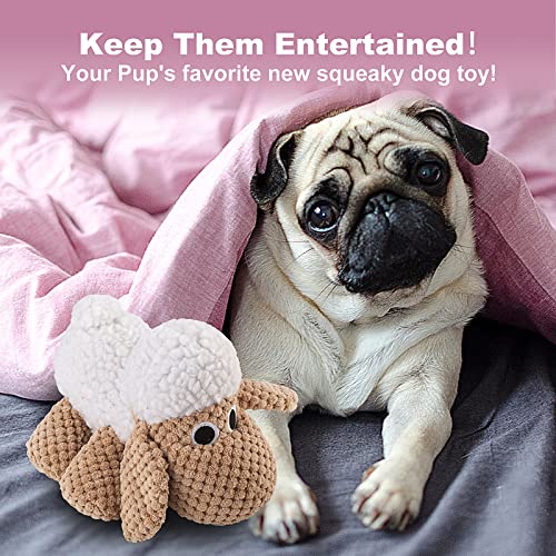 horrain Squeaky Plush Dog Toy, Durable Chewing Toys Stuffed Animals Toys with Cotton Material for Puppies, Small Medium Pets (Adorable Sheep Pattern)