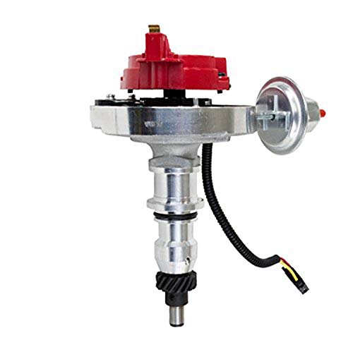 A-Team Performance - HEI Complete Distributor 65K Coil - Compatible with Ford F100 F150 F250 E100 E150 Straight 6 Cylinders 240 300 One Wire Installation Red Cap