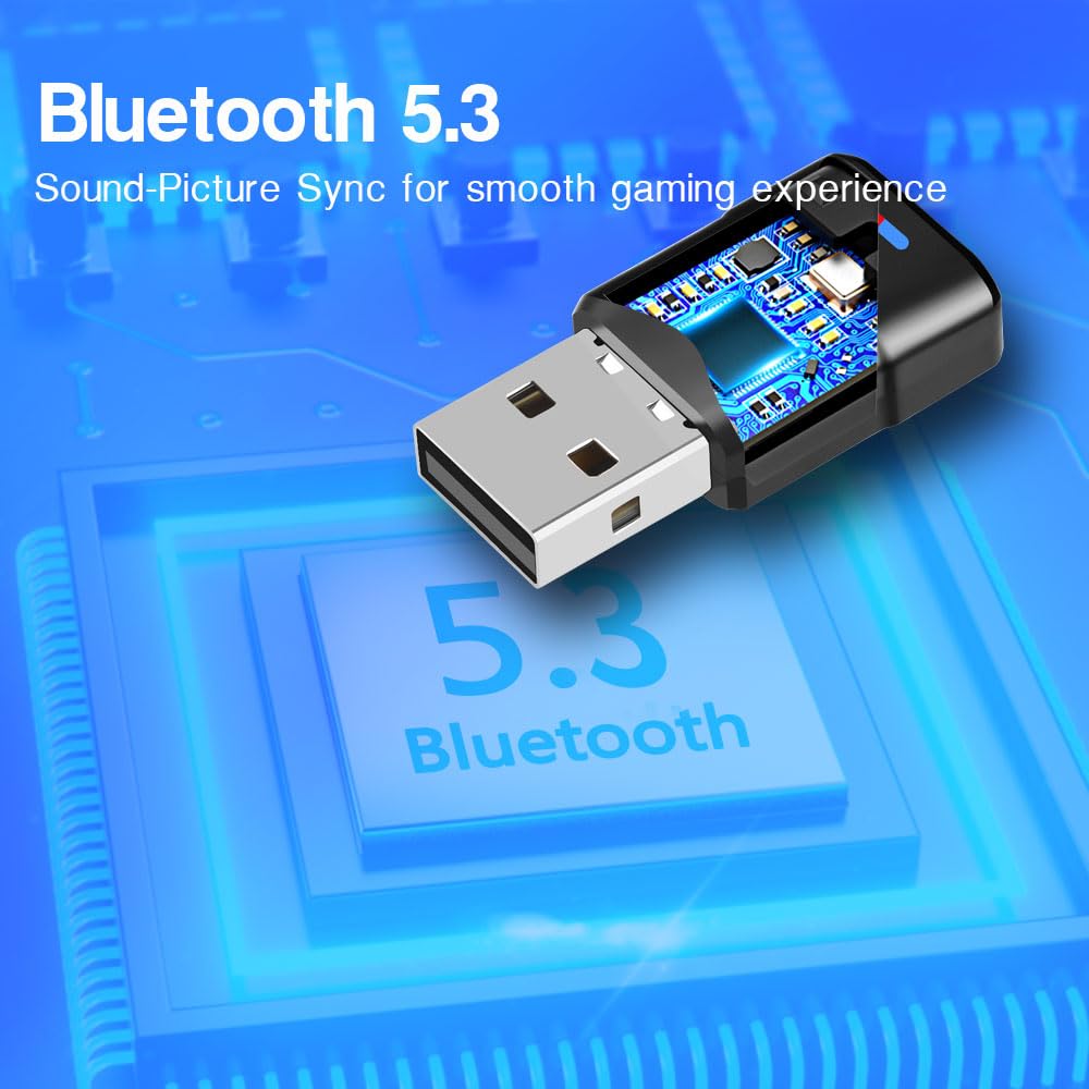GMCELL Bluetooth Transmitter Wireless USB Dongle: Audio Adapter for PS4 PS5 Switch Controller Smart TV, BT90