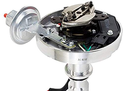 A-Team Performance - HEI Complete Distributor 65K Coil - Compatible with Ford F100 F150 F250 E100 E150 Straight 6 Cylinders 240 300 One Wire Installation Red Cap