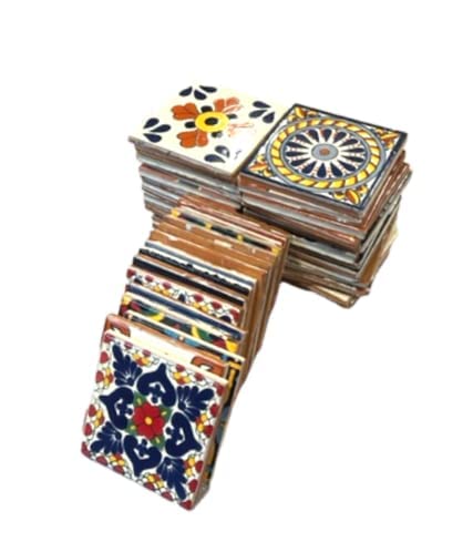 Broken Talavera Mexican Tile in Mixed Desings A1 Quality Tiles, 15 Pounds, Best Deal on Amazon!