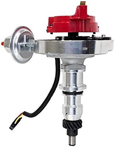 A-Team Performance - HEI Complete Distributor 65K Coil - Compatible with Ford F100 F150 F250 E100 E150 Straight 6 Cylinders 240 300 One Wire Installation Red Cap