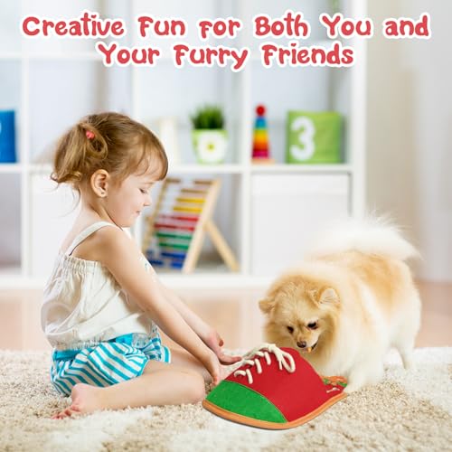 Snuffle Mat for Dogs, Cute Shoes Shape, Interactive Sniff Mat for Slow Eating and Keep Busy, Adjustable Dog Digging Toys Encourages Natural Foraging Skills, Suitable for Small and Medium Dogs