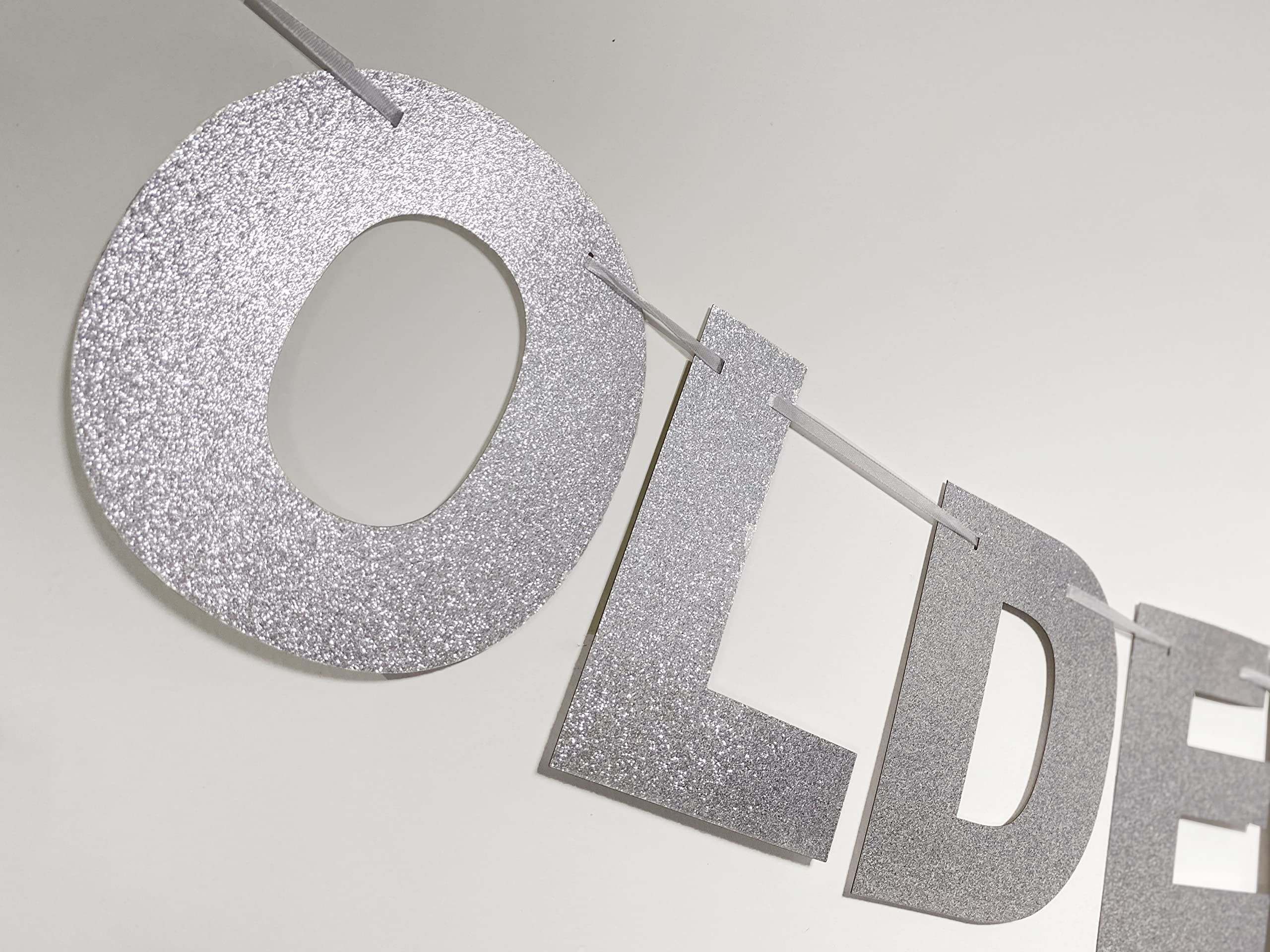 Older Wiser Hotter Glitter Banner Birthday Decorations for Women Men 30th 40th 50th 60th 70th 80th Happy Birthday Banner Disco Birthday Party Supplies