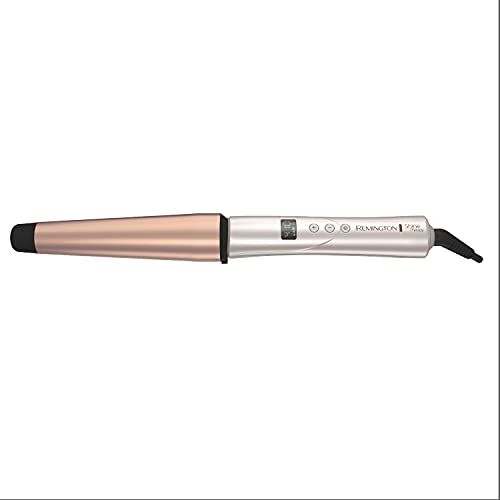 Remington Shine Therapy 1-1 ½” Curling Iron, Argan Oil & Keratin Tapered Hair Curling Wand, White