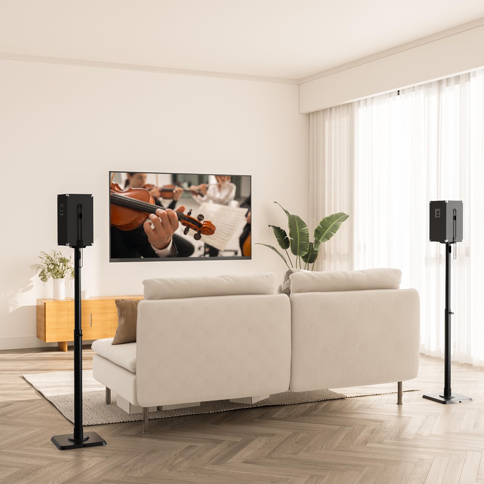 Mounting Dream Speaker Stands Height Adjustable Bookshelf Speaker Stand Pair for Universal Satellite Speakers, Set of 2 for Bose Polk JBL Sony Yamaha - 11 lbs Capacity