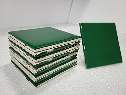 Green Emerald Ceramic Tile 4.25 in Subway Shower Bathroom Kitchen Backsplash Mosaic Subway Square 4x4 Daltile Color 0115 Box 10 Piece