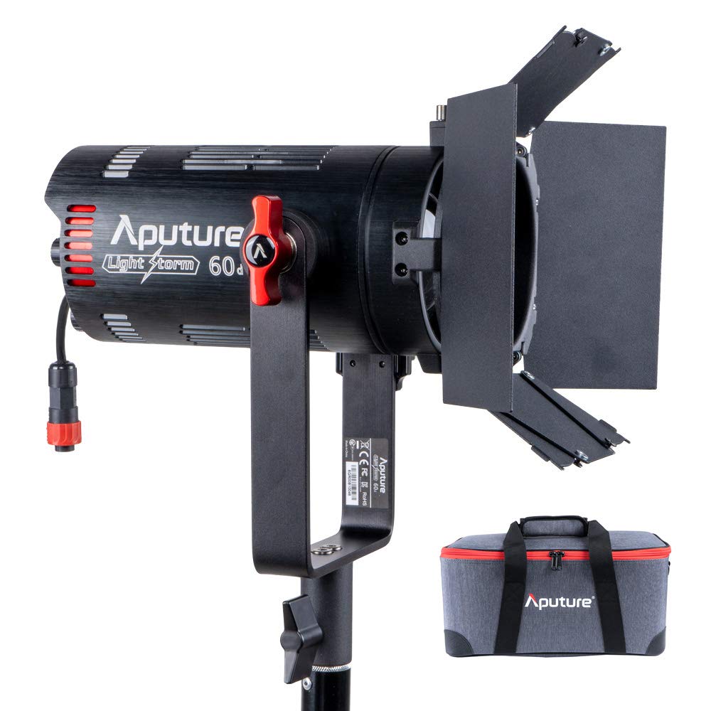 Aputure LS 60d Focusing LED Video Light CRI 95+ TLCI 95+ 50000lux @1m App Control Built-in 8 Lighting FX with Barn Doors for Video Recording,Wedding,Outdoor Shooting