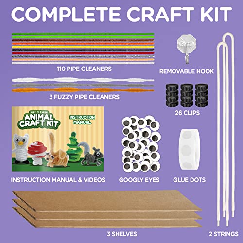 Art and Crafts Kit for Kids Ages 8-12, Create and Display Animals, Kit Includes Supplies & Instruction, Best Craft Project for Kids Ages 7,8,9,10,11,12 Great Gift!