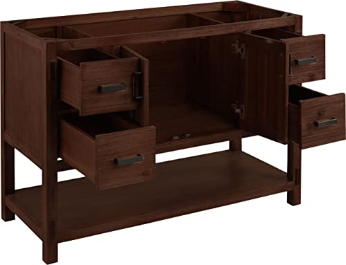 Signature Hardware 953310-48-UM-8 Morris 48" Free Standing Single Vanity Set with Wood Cabinet, Vanity Top, and Oval Undermount Sink - 8" Faucet Holes